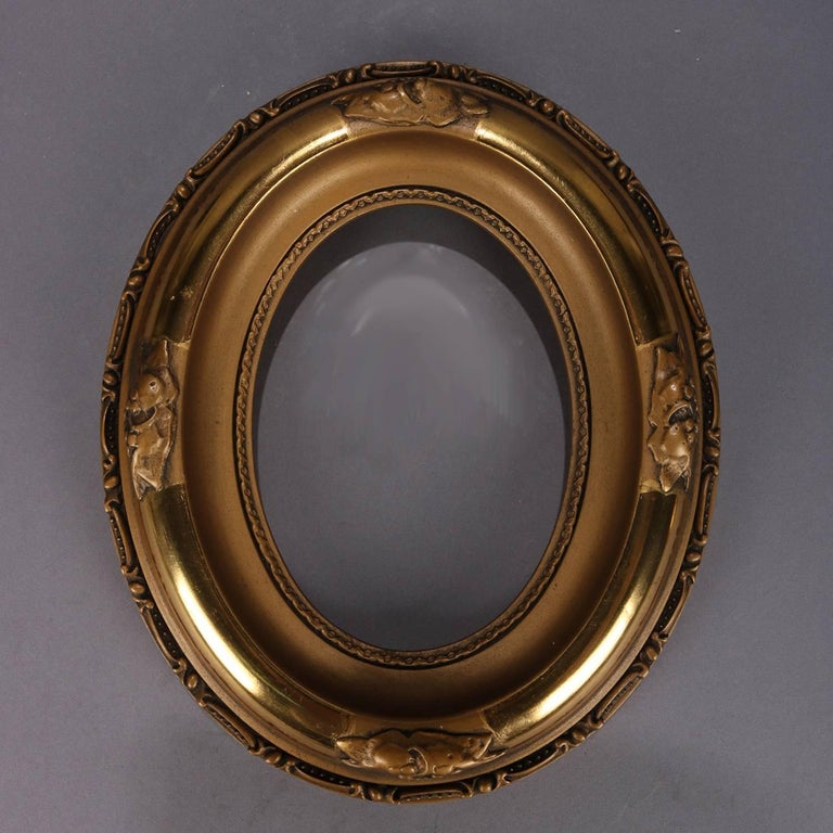 Pair of French Oval Scroll and Foliate Giltwood Art Frames, 20th ...