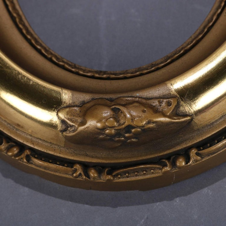 Pair of French Oval Scroll and Foliate Giltwood Art Frames, 20th ...