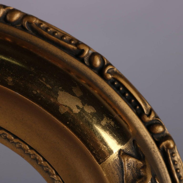 Pair of French Oval Scroll and Foliate Giltwood Art Frames, 20th ...