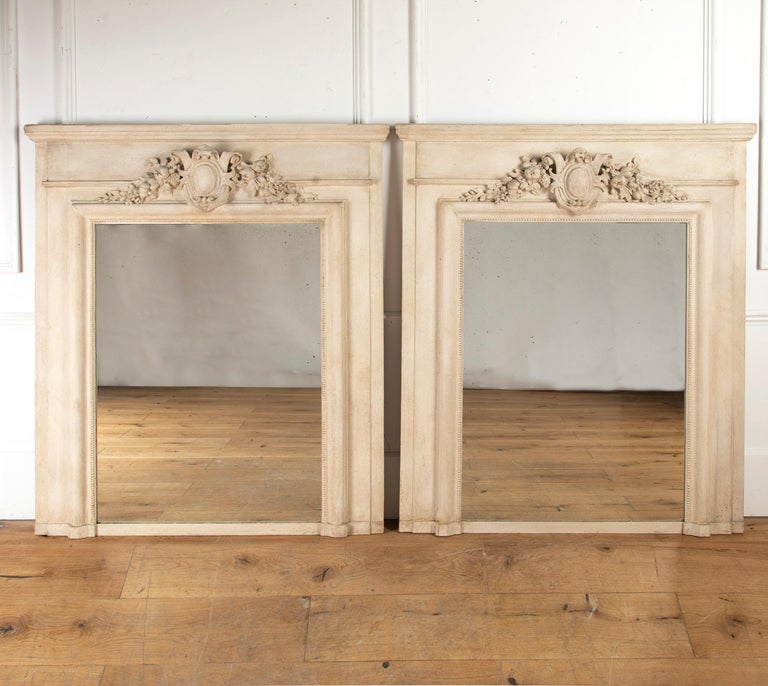 Pair of French Painted Mirrors For Sale at 1stDibs