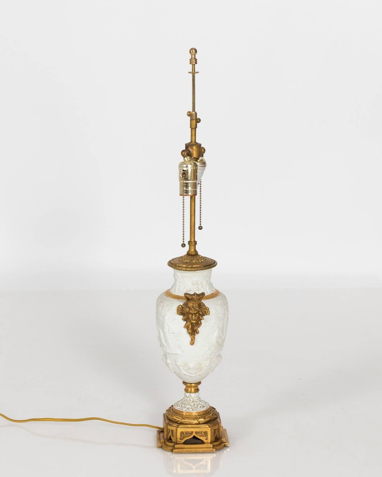 Pair of French Parian Ware Lamps For Sale at 1stDibs