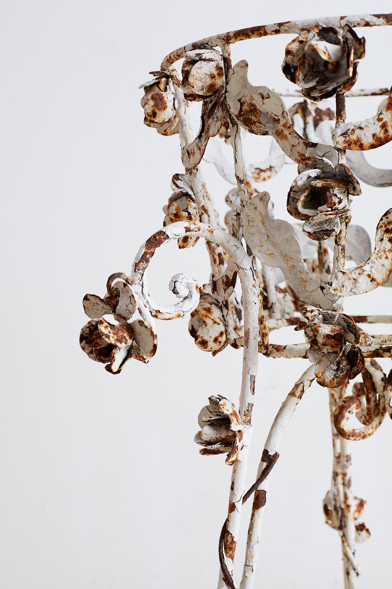 Pair of French Patinated Iron Jardinières or Plant Stands at 1stDibs