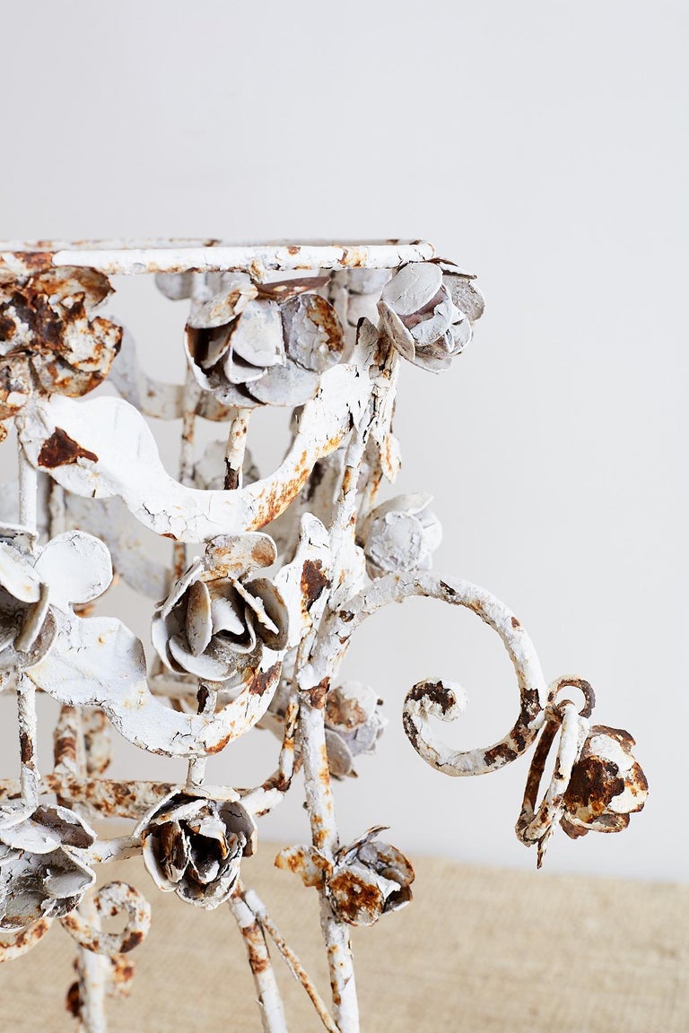 Pair of French Patinated Iron Jardinières or Plant Stands at 1stDibs