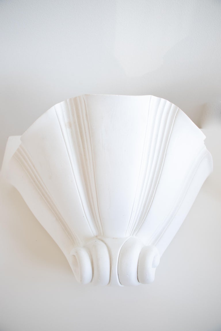 Pair of French Plaster Shell Sconces at 1stDibs