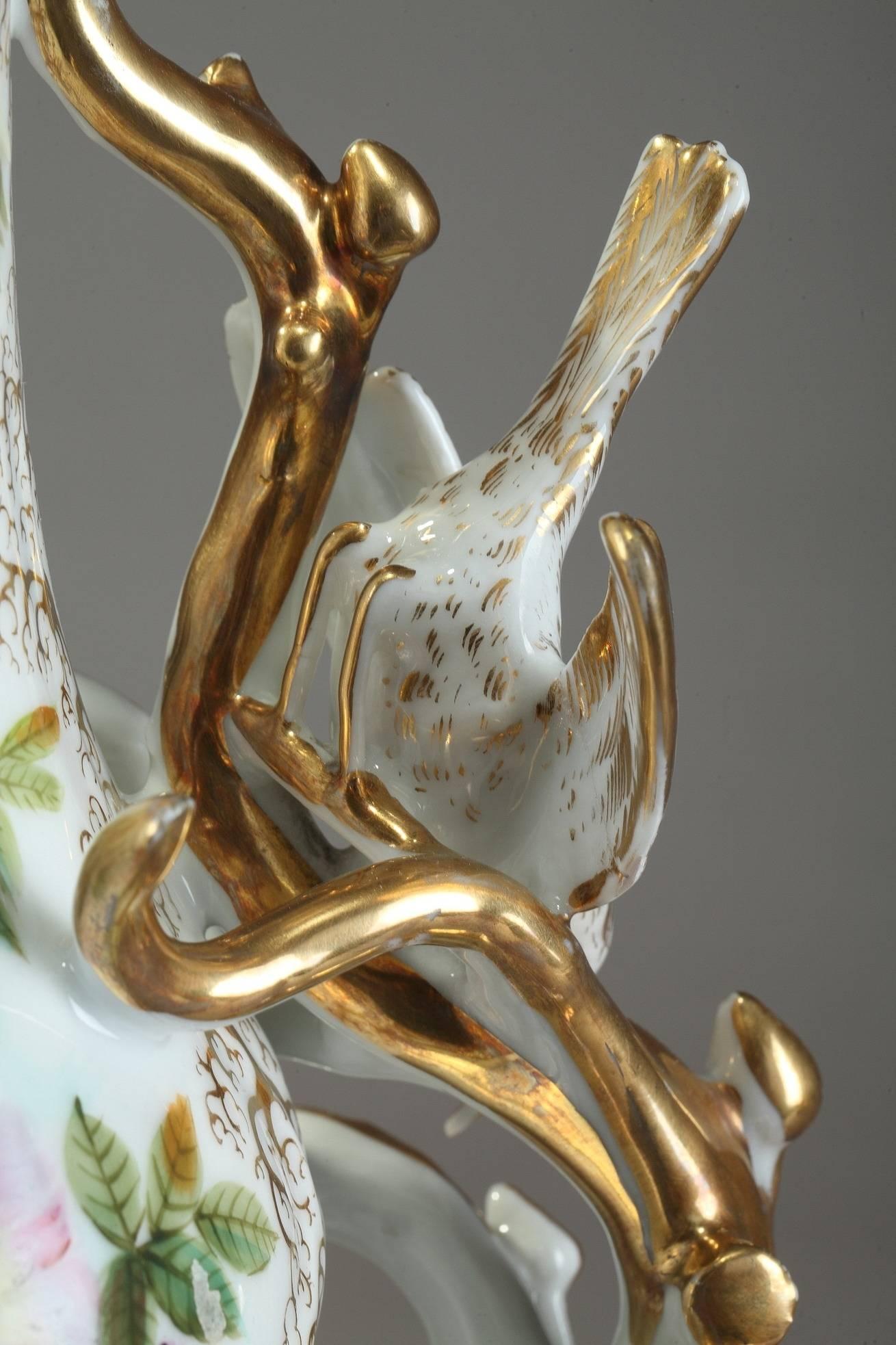 Pair of French Porcelain Vase-Mounted as Lamps in Louis XV Style at 1stDibs