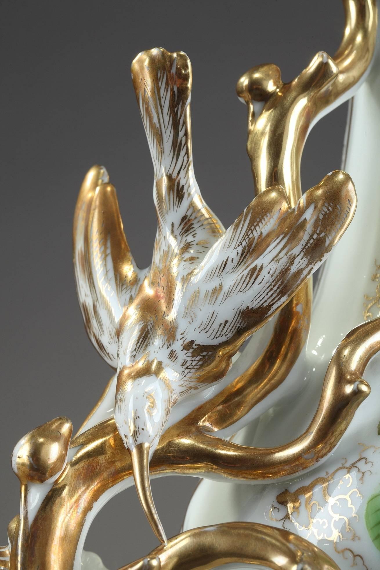 Pair of French Porcelain Vase-Mounted as Lamps in Louis XV Style at 1stDibs