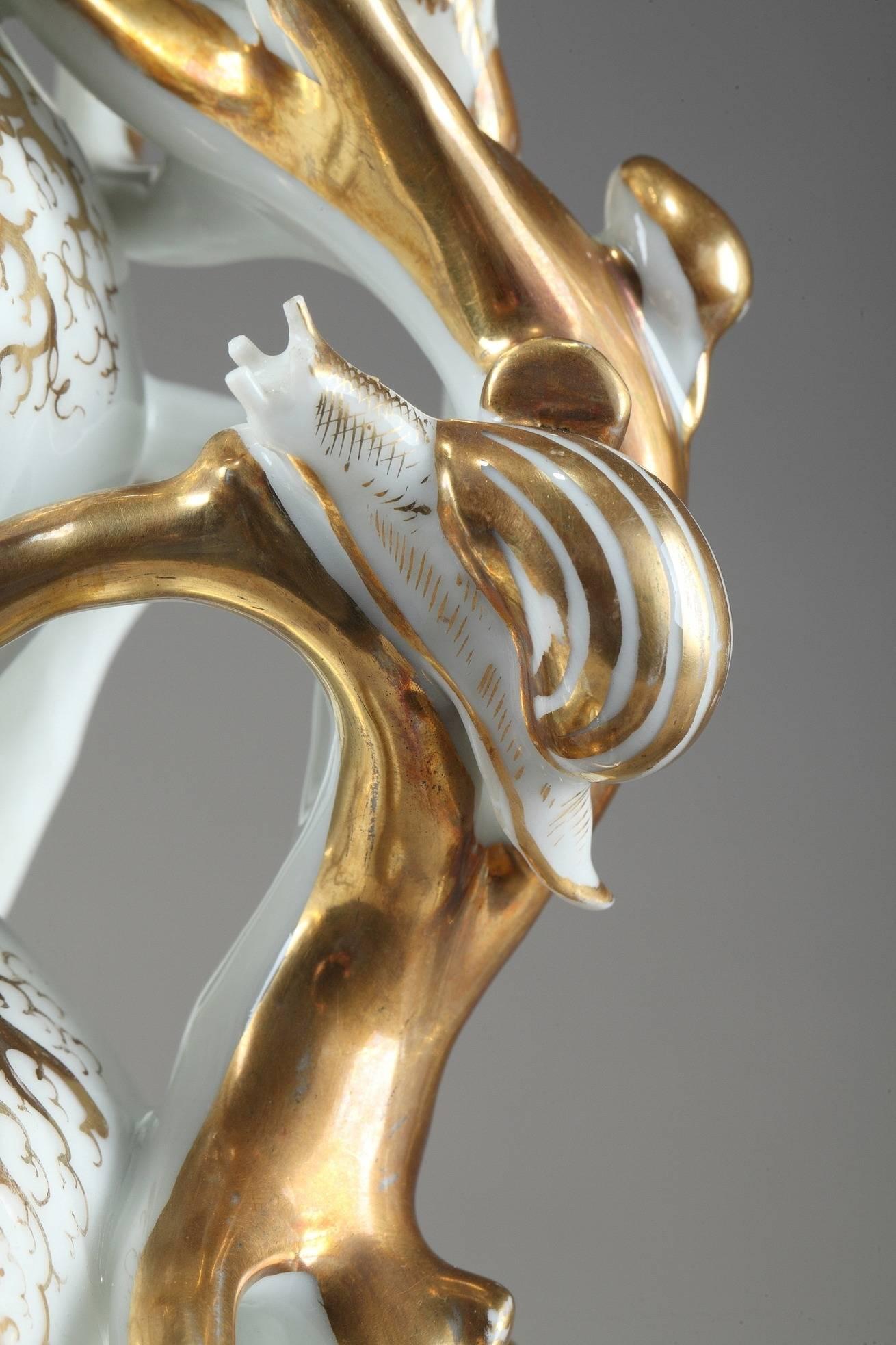 Pair of French Porcelain Vase-Mounted as Lamps in Louis XV Style at 1stDibs