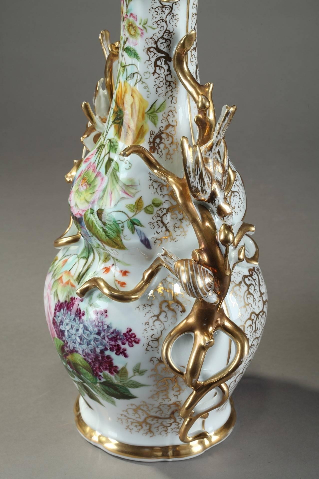 Pair of French Porcelain Vase-Mounted as Lamps in Louis XV Style at 1stDibs