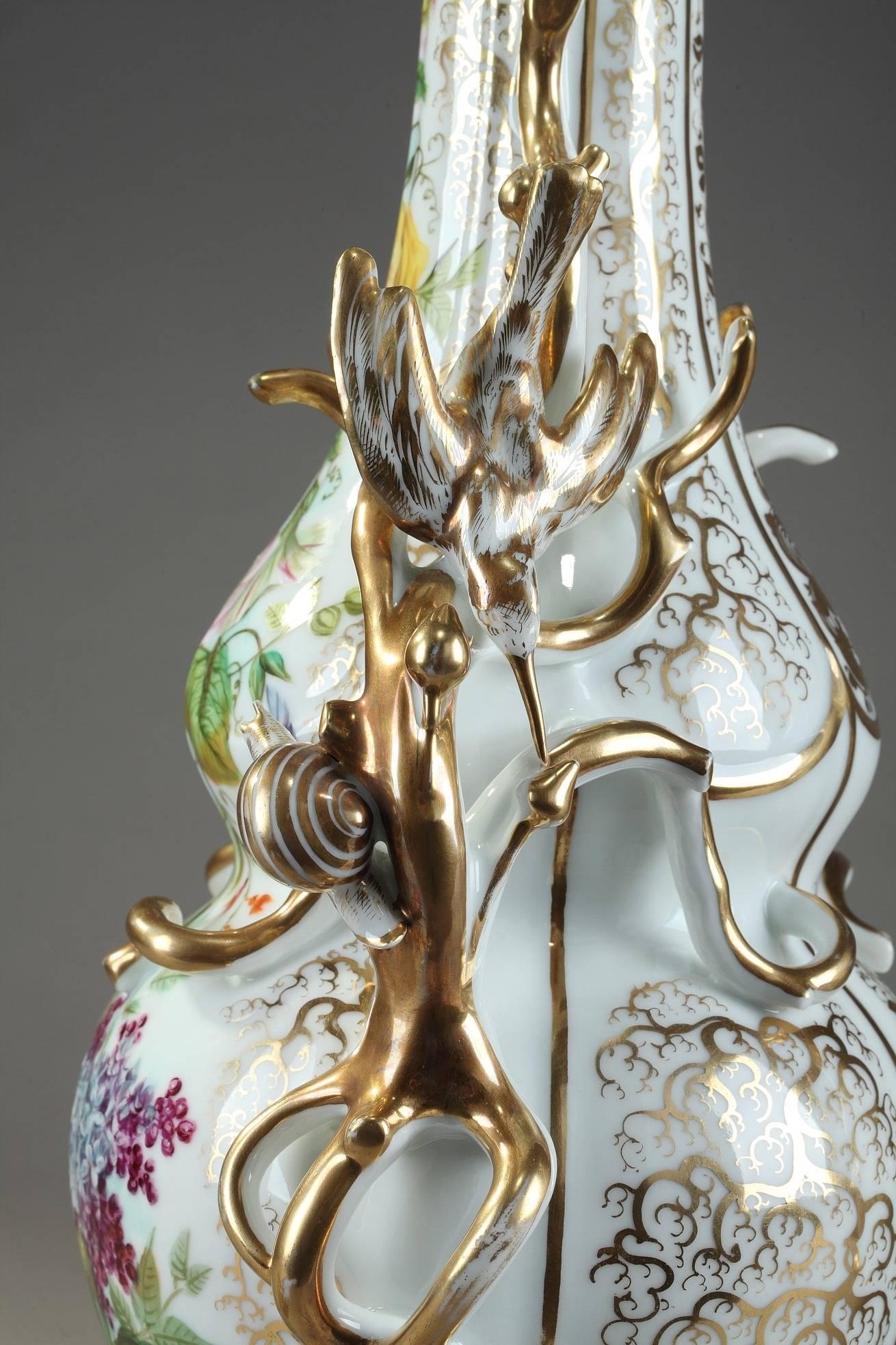 Pair of French Porcelain Vase-Mounted as Lamps in Louis XV Style at 1stDibs