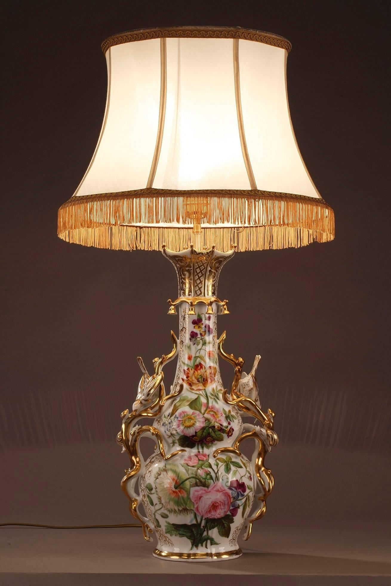 Pair of French Porcelain Vase-Mounted as Lamps in Louis XV Style at 1stDibs