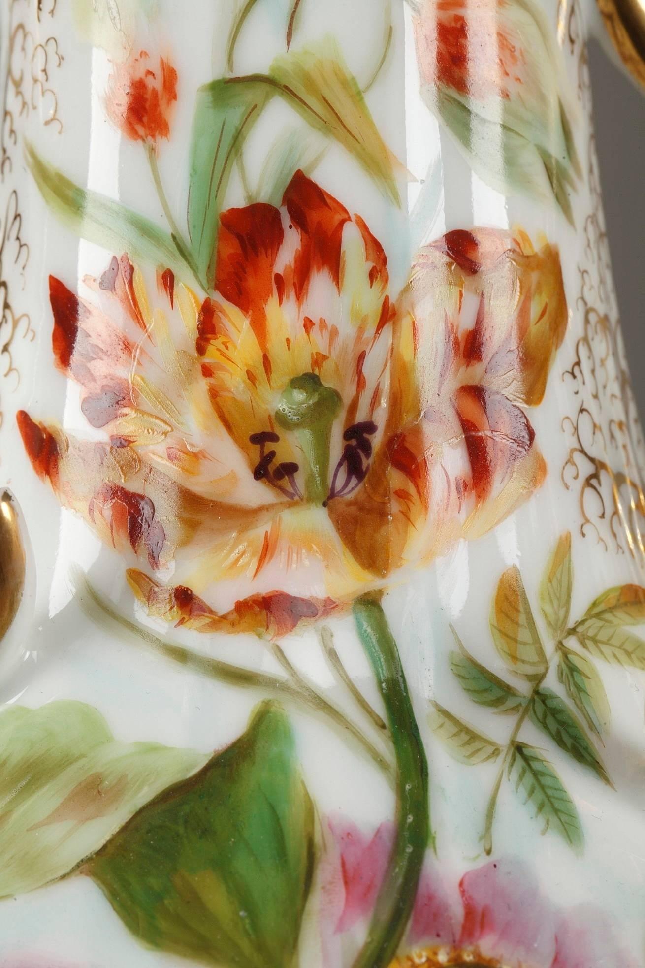 Pair of French Porcelain Vase-Mounted as Lamps in Louis XV Style at 1stDibs