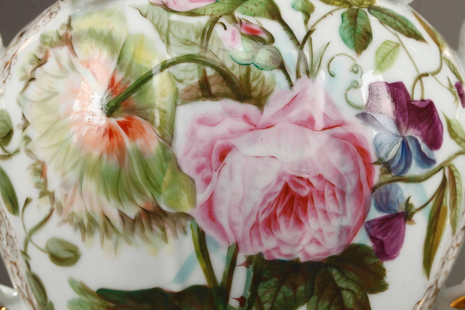 Pair of French Porcelain Vase-Mounted as Lamps in Louis XV Style at 1stDibs