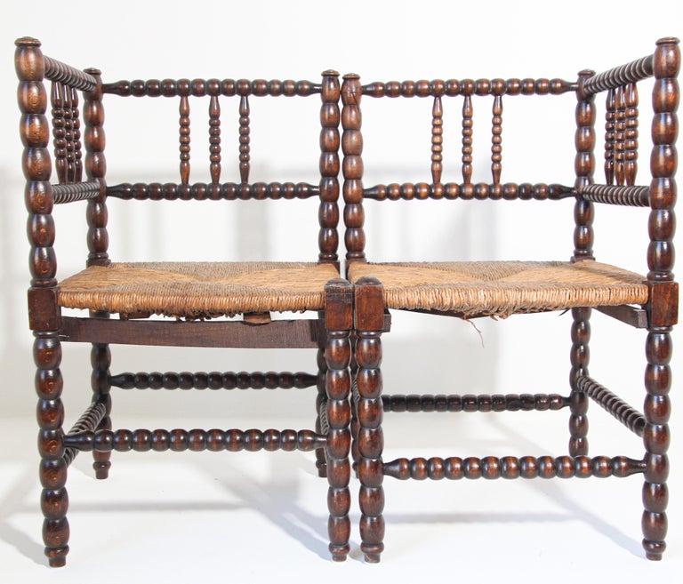 Pair of French Provincial Corner Chairs at 1stDibs