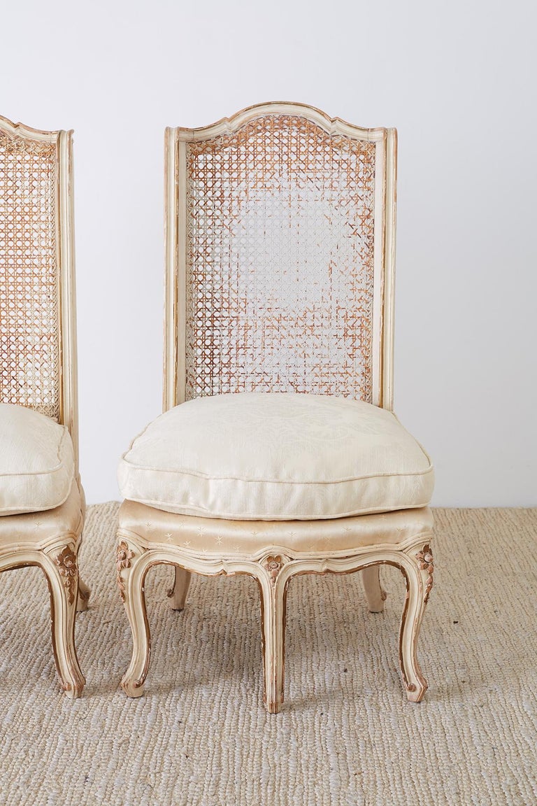 Pair of French Provincial Five-Leg Slipper Chairs at 1stDibs