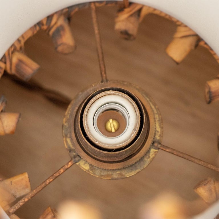 Pair of French Rattan Orb Table Lamps For Sale at 1stDibs