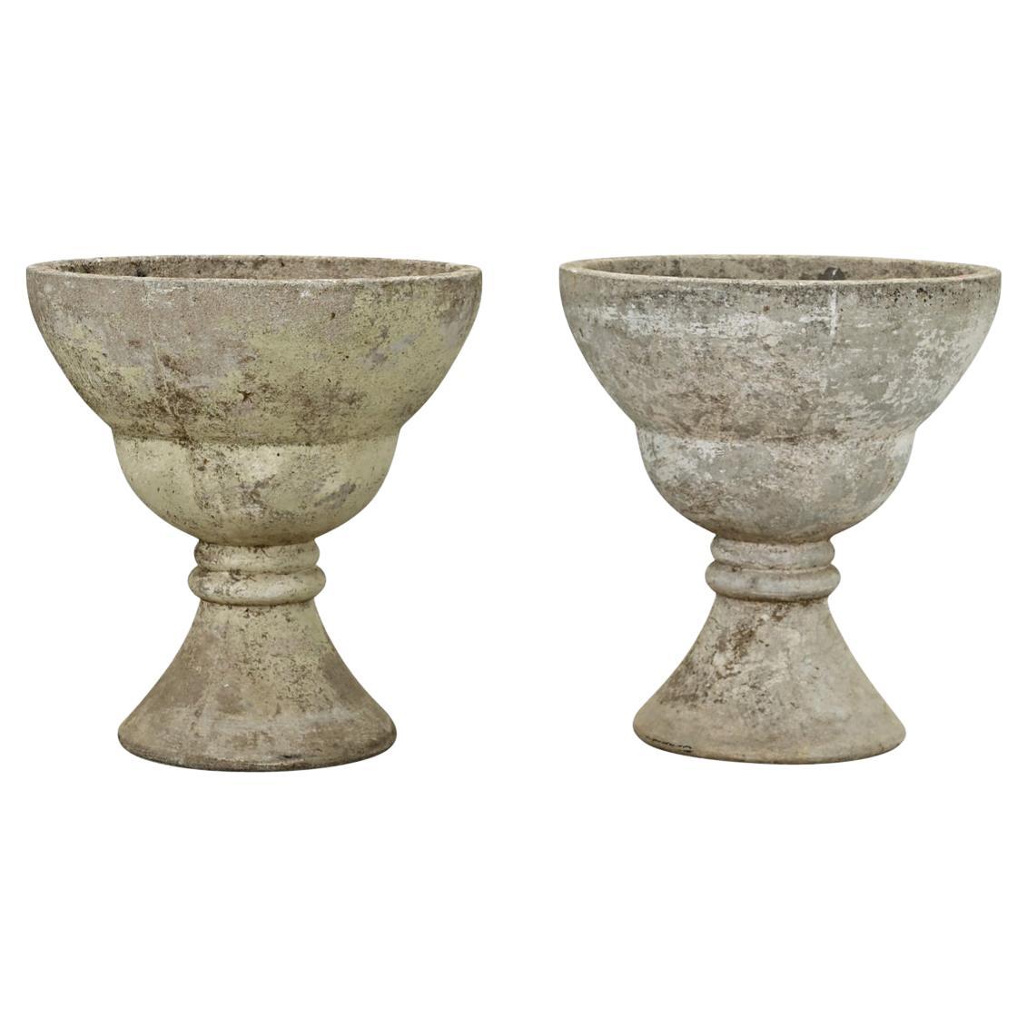 Pair of French Wood Slat Planters with Zinc Straps at 1stDibs