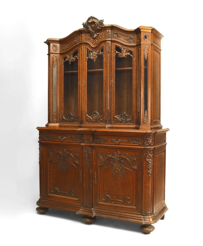 Pair of French Regence Oak Breakfront Cabinets For Sale at 1stDibs ...