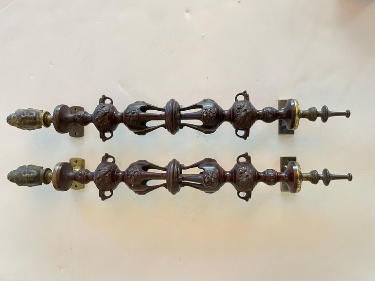 Pair of French Renaissance Bronze Handles, 1920s For Sale at 1stDibs