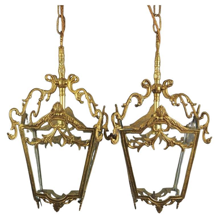 Pair of French Rococo Ceiling Lanterns at 1stDibs
