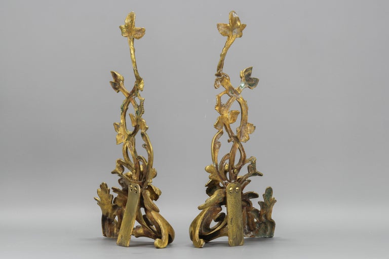 Pair of French Rococo Style Bronze Decors with Roses, Late 19th Century ...