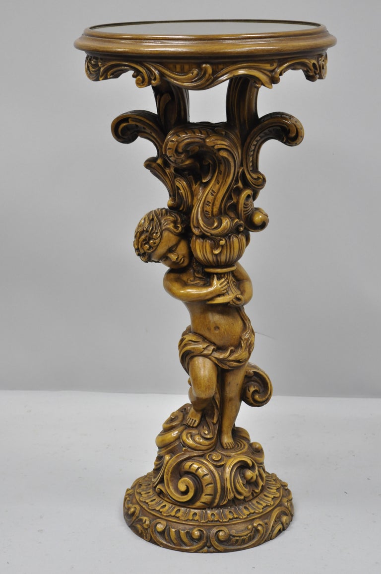 Pair of French Rococo Style Figural Cherub Angel Pedestal Plant Stands ...