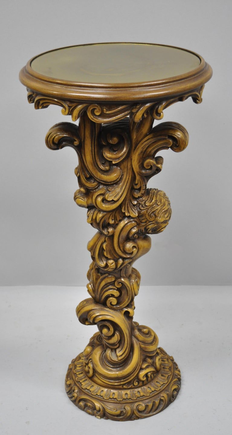 Pair of French Rococo Style Figural Cherub Angel Pedestal Plant Stands ...
