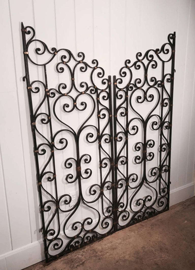Pair of French Rococo Wrought Iron Gates at 1stDibs