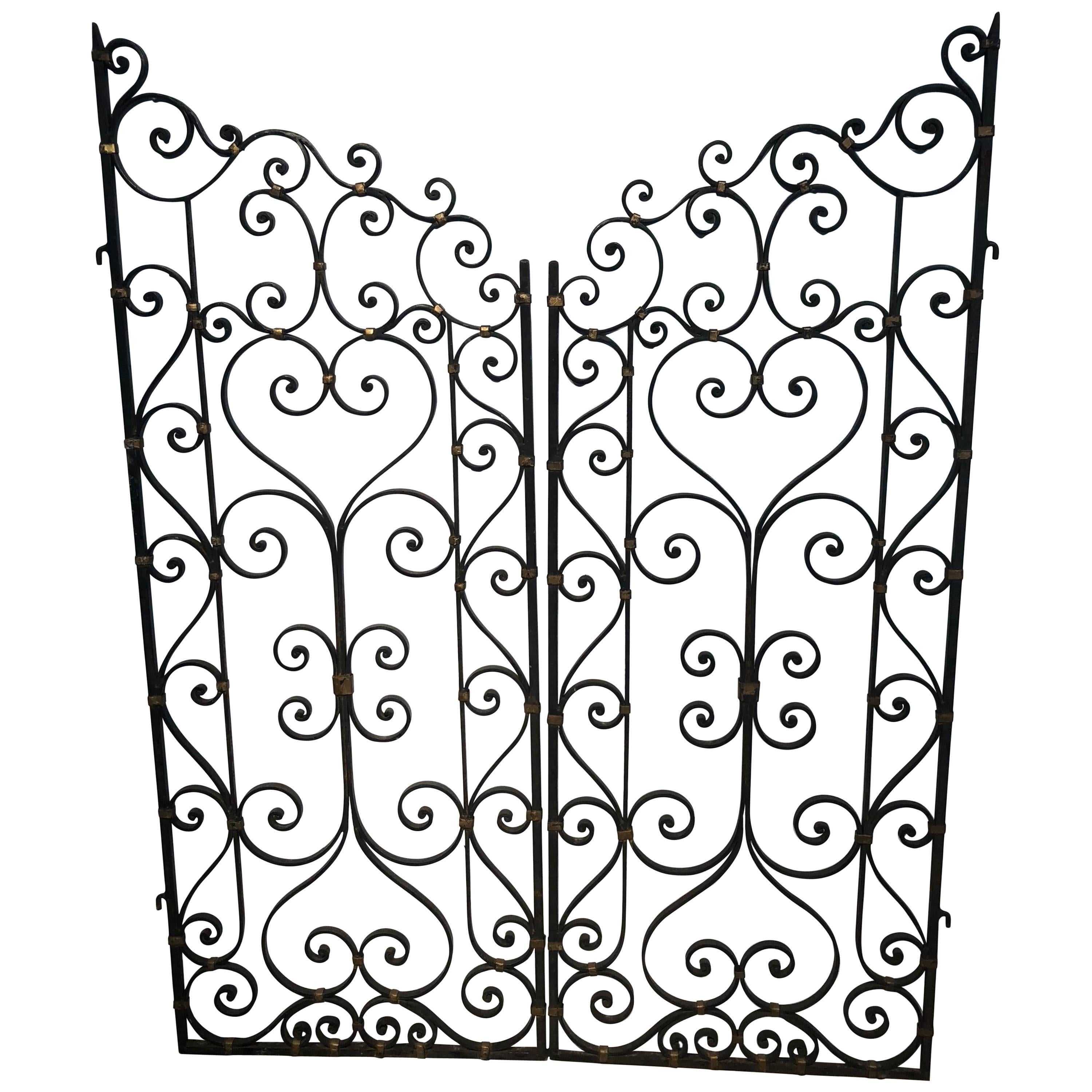 Pair of French Rococo Wrought Iron Gates at 1stDibs