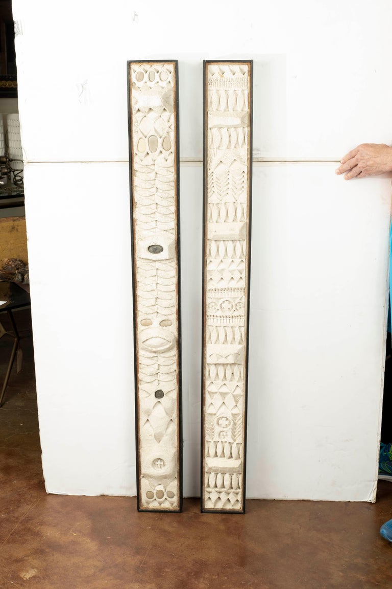 Pair of French Serge Roche Style Plaster Wall Sculptures For Sale at ...