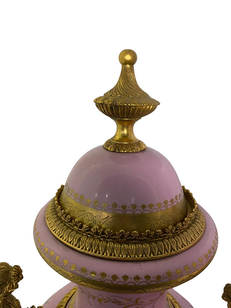 Pair of French Sèvres Marked Monumental Pink, 20th Century For Sale at ...