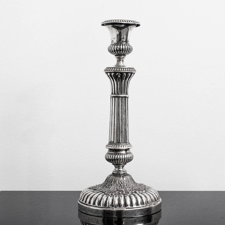 Pair of French Silver Metal Candlesticks at 1stDibs | french silver ...