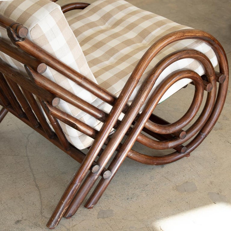 Pair of French Spiral Rattan Lounge Chairs at 1stDibs