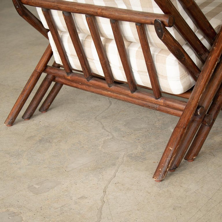 Pair of French Spiral Rattan Lounge Chairs at 1stDibs