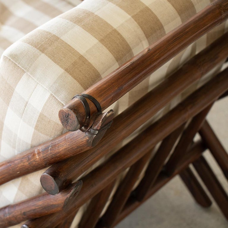 Pair of French Spiral Rattan Lounge Chairs at 1stDibs