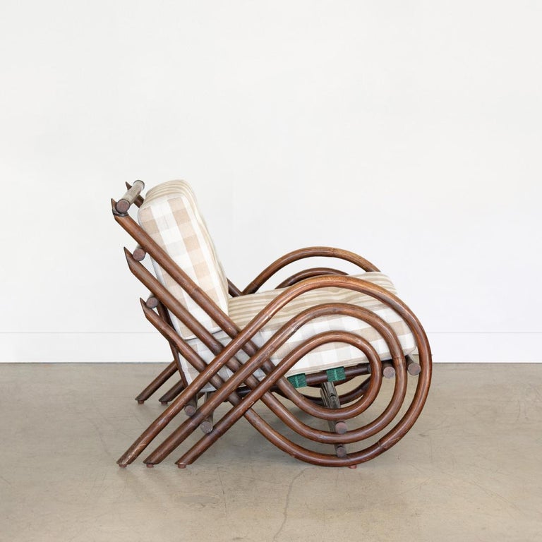 Pair of French Spiral Rattan Lounge Chairs at 1stDibs