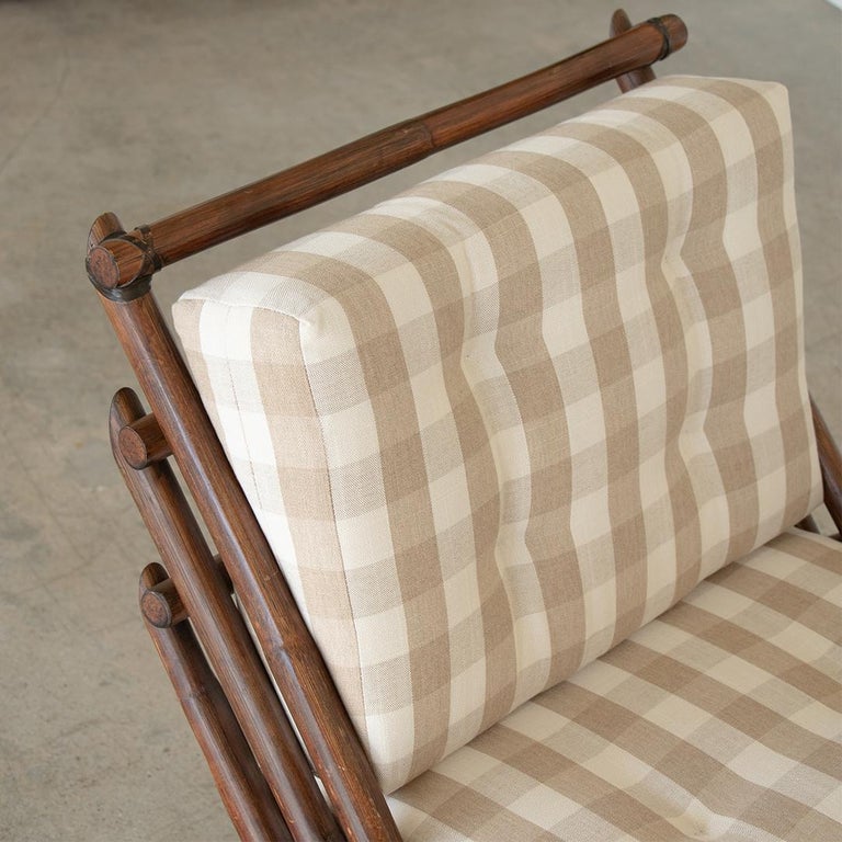 Pair of French Spiral Rattan Lounge Chairs at 1stDibs