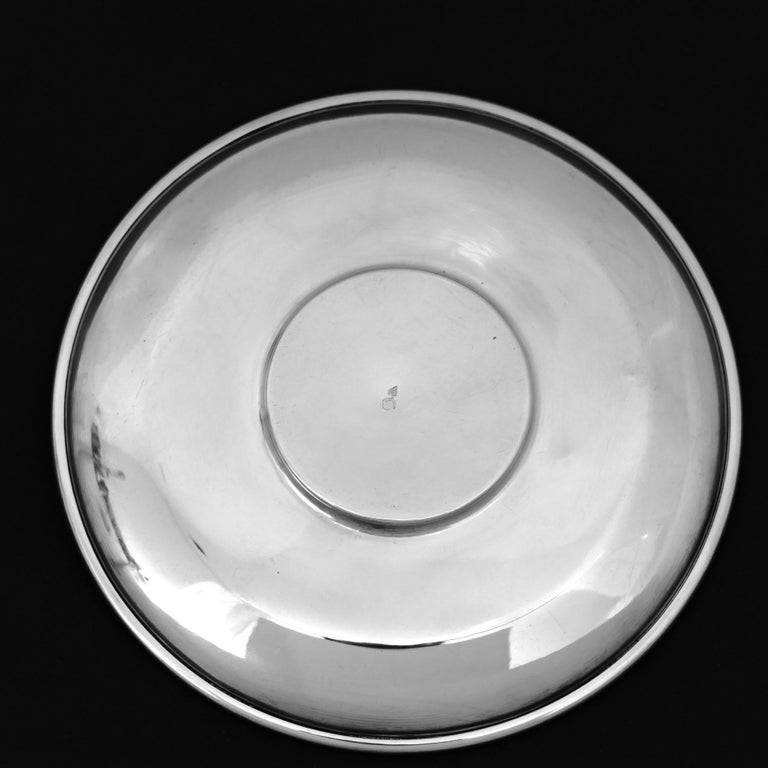 Pair of French Sterling Silver Coffee Tea Cups and Saucers ...