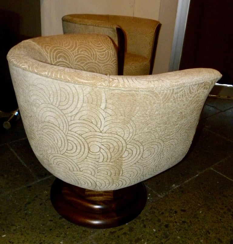 Pair of French Style Art Deco Swivel Chairs at 1stDibs