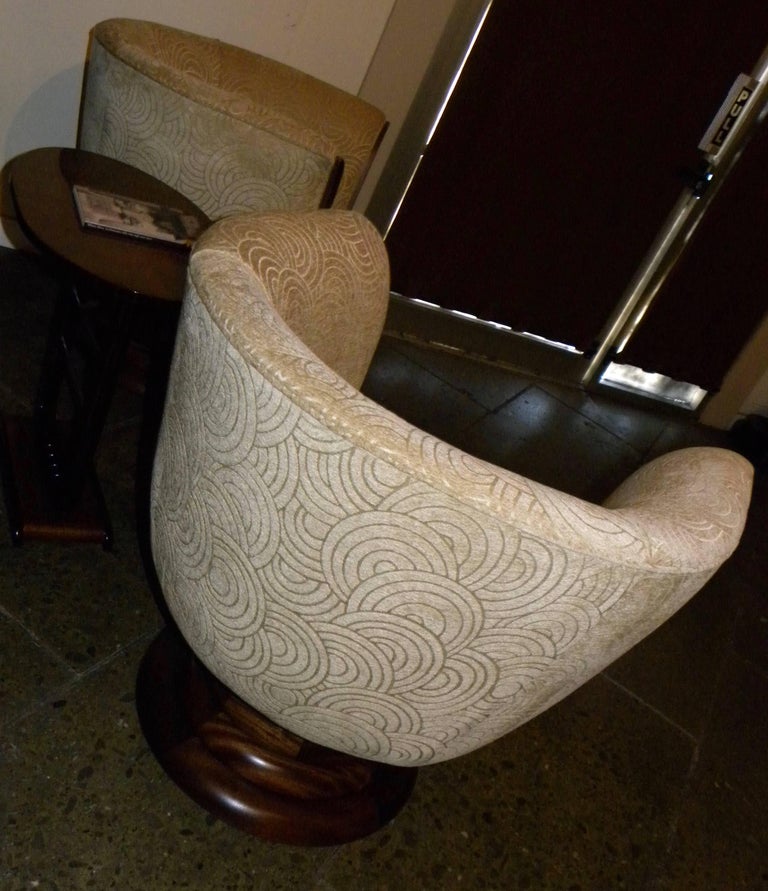 Pair of French Style Art Deco Swivel Chairs at 1stDibs