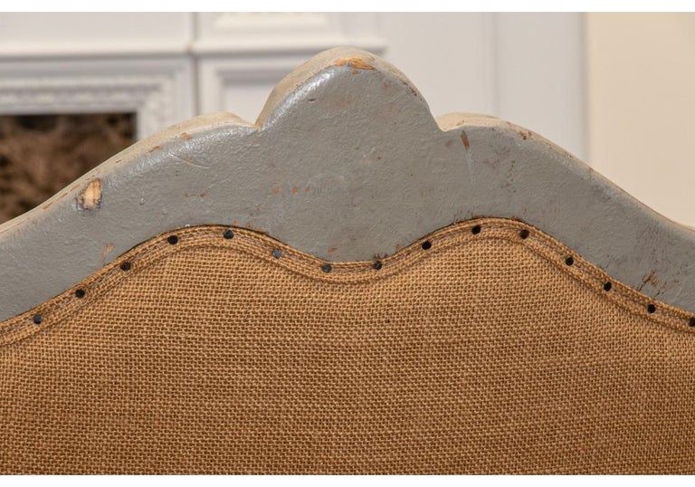 Pair of French Style Bergeres with Leather Seats For Sale at 1stDibs