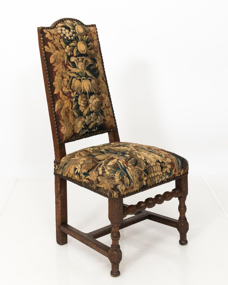Pair of French Tapestry Hall Chairs For Sale at 1stDibs