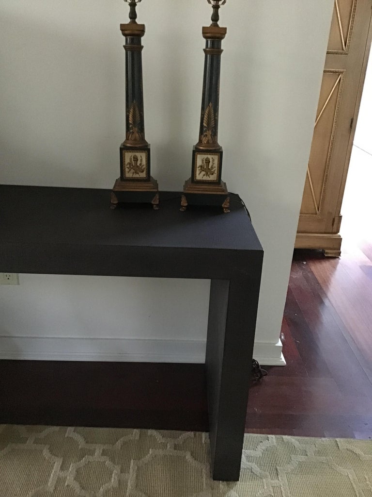 Pair of French Tole Classical Lamps For Sale at 1stDibs