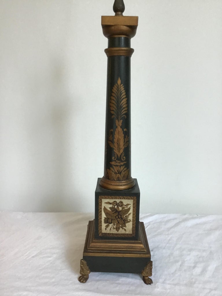 Pair of French Tole Classical Lamps For Sale at 1stDibs