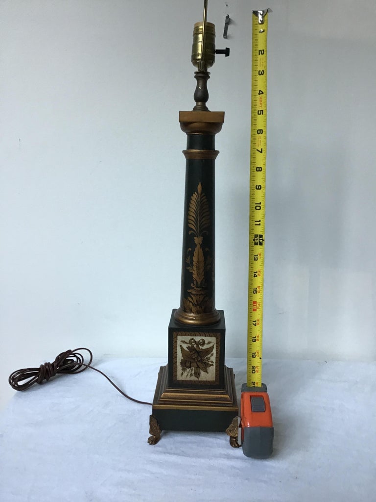 Pair of French Tole Classical Lamps For Sale at 1stDibs