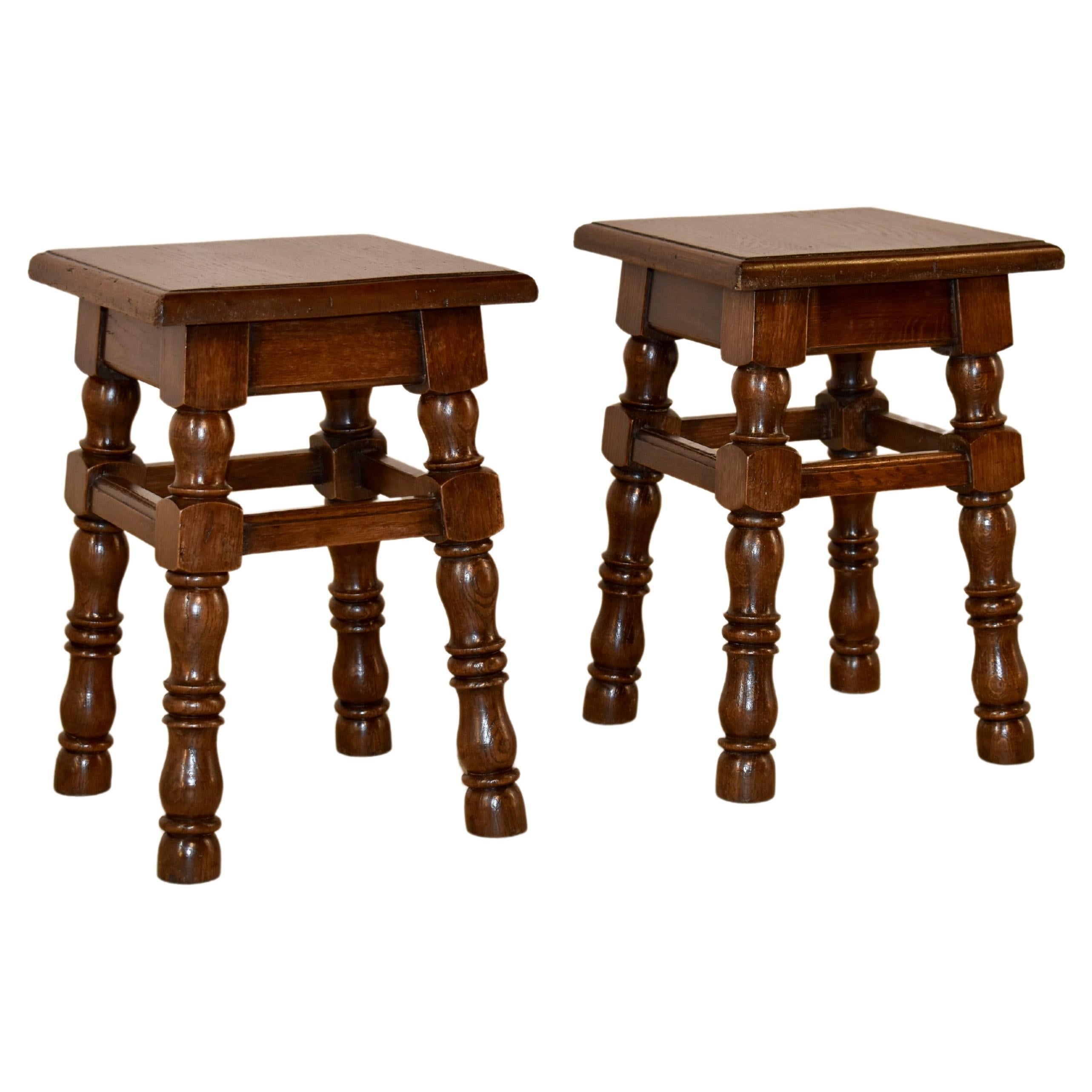 Pair of French Bobbin Leg Stools at 1stDibs