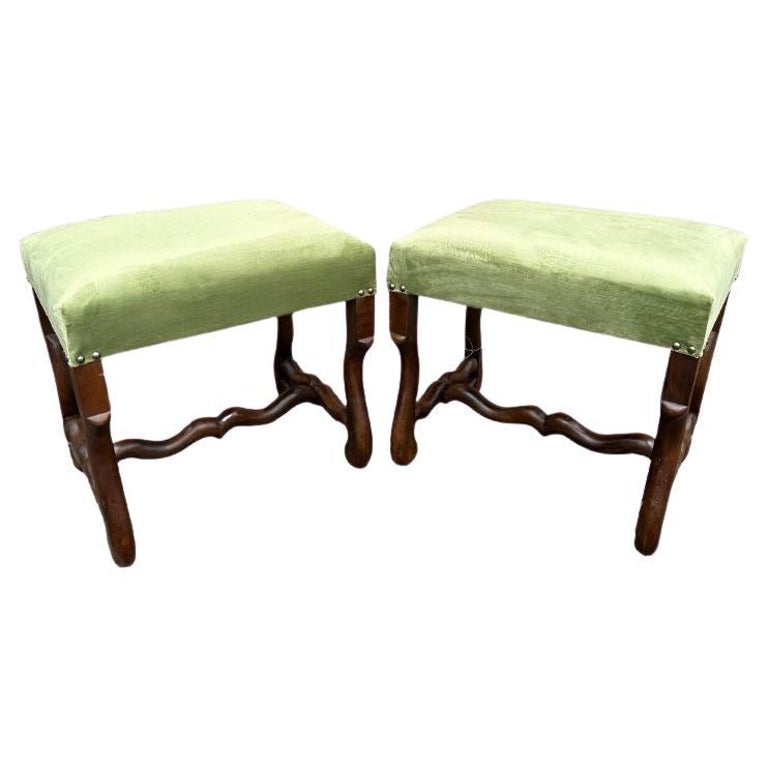 Pair of French Upholstered Stools For Sale at 1stDibs