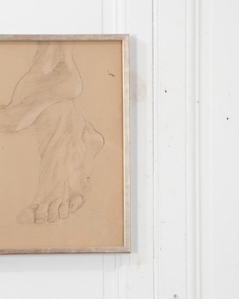 Pair of French Vintage Feet Drawings For Sale at 1stDibs