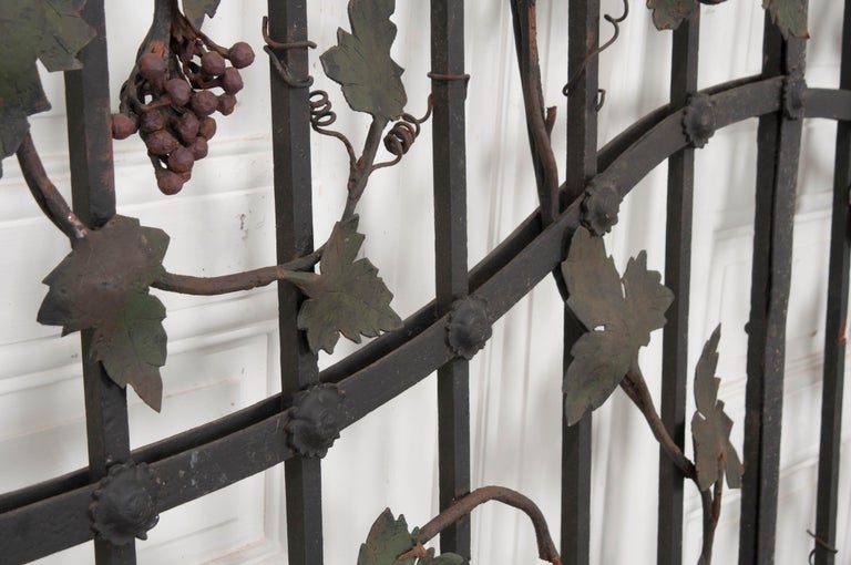 Pair of French Early 20th Century Painted Wrought-Iron "Grapevine ...