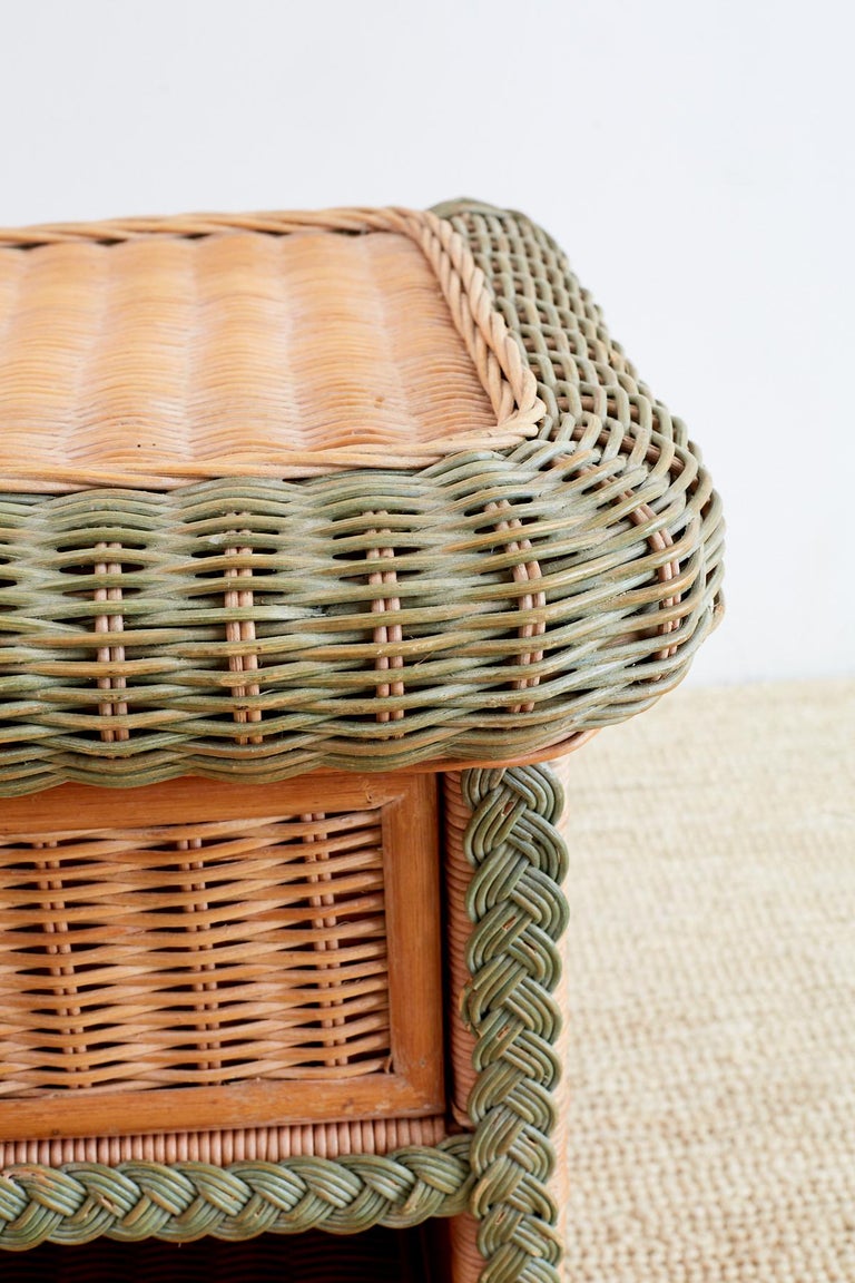 Pair of French Wicker Nightstands Attributed to Grange at 1stDibs ...