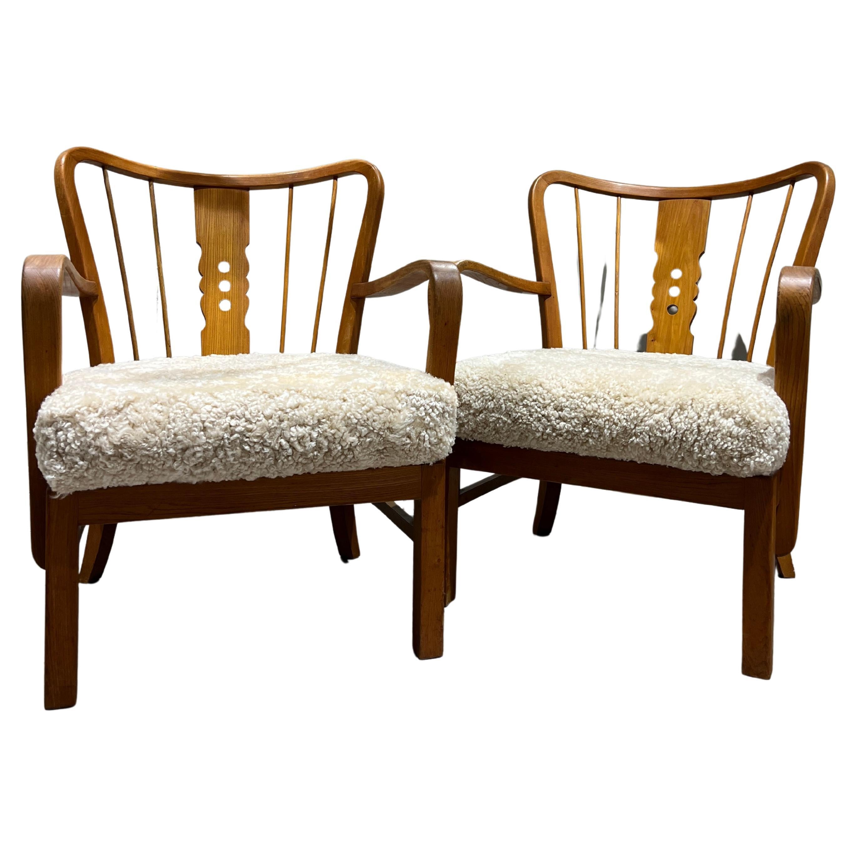 Michel Buffet Pair of Armchairs, circa 1930 at 1stDibs